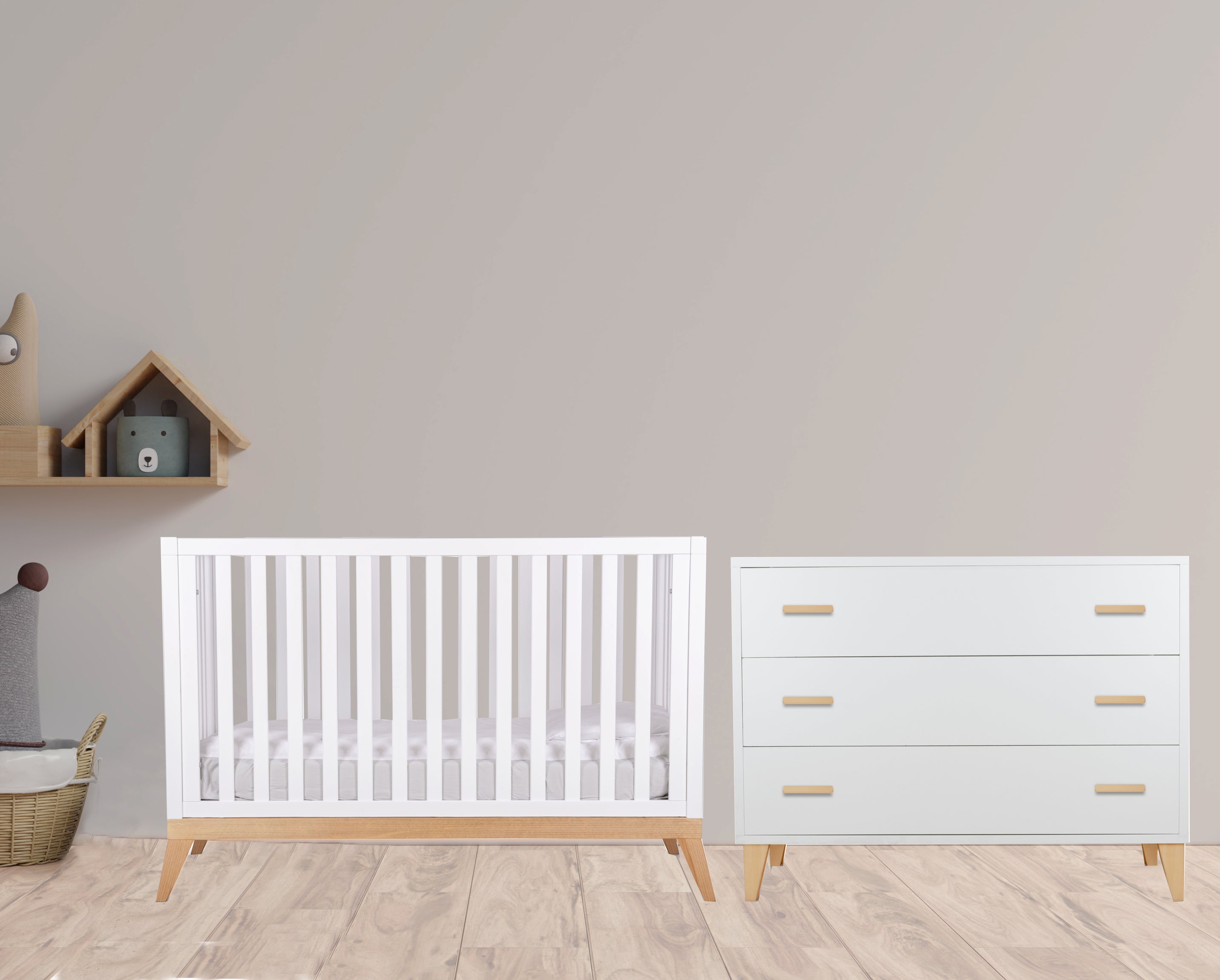 Ensemble bassinette classique Donatello et meuble 3 tiroirs Caravaggio