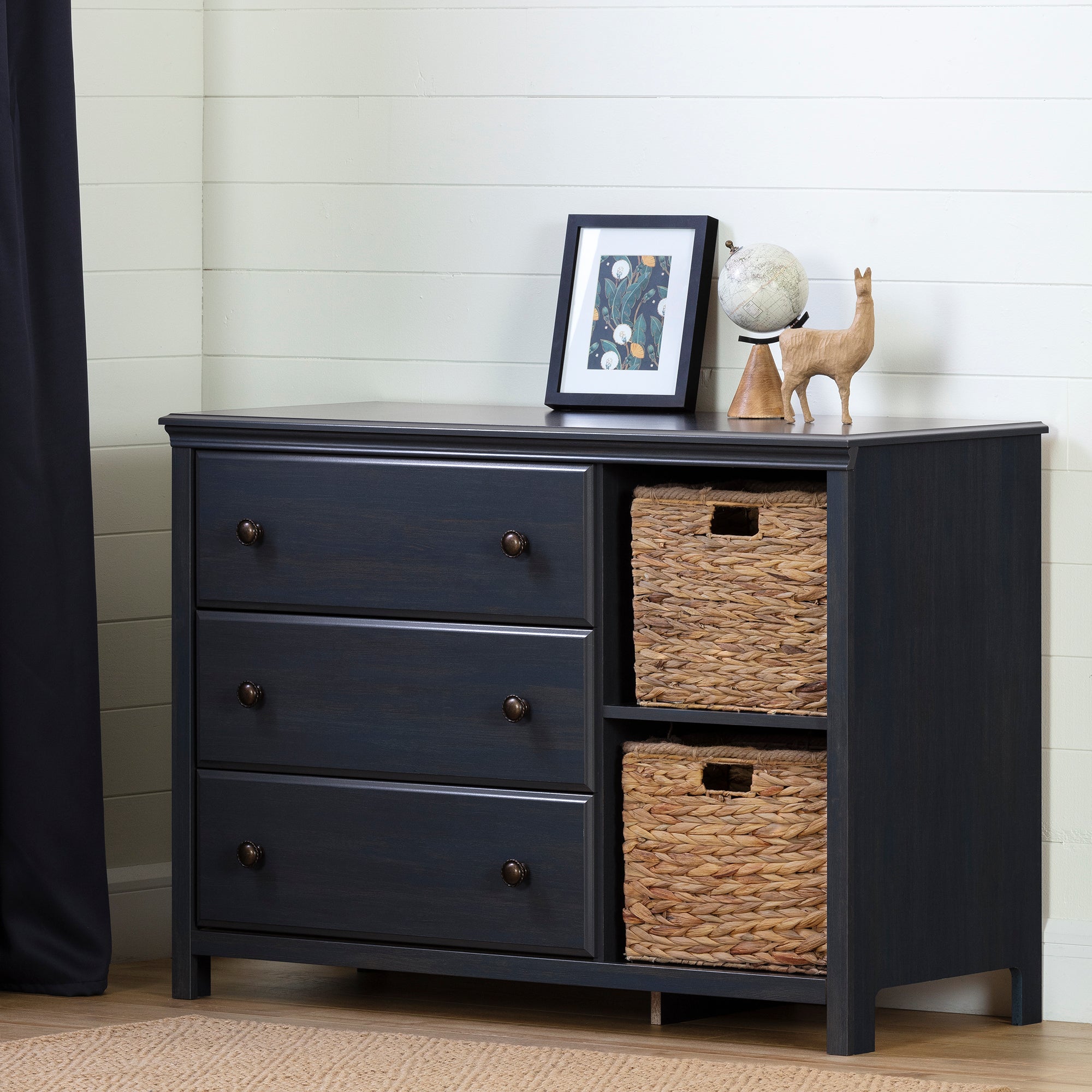 Commode 3 tiroirs avec paniers Cotton Candy - Myrtille