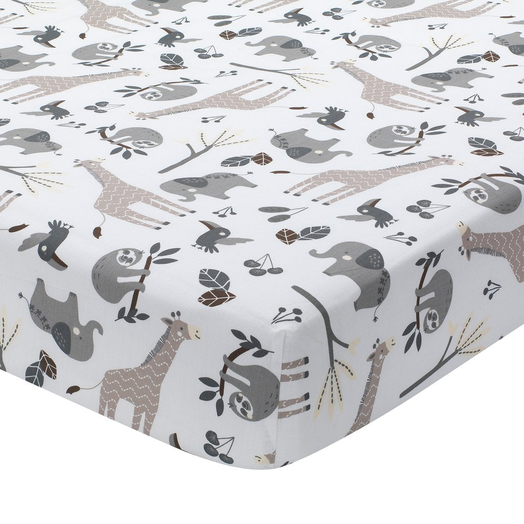 Drap-housse animaux de la jungle - Baby Jungle - Lambs & Ivy